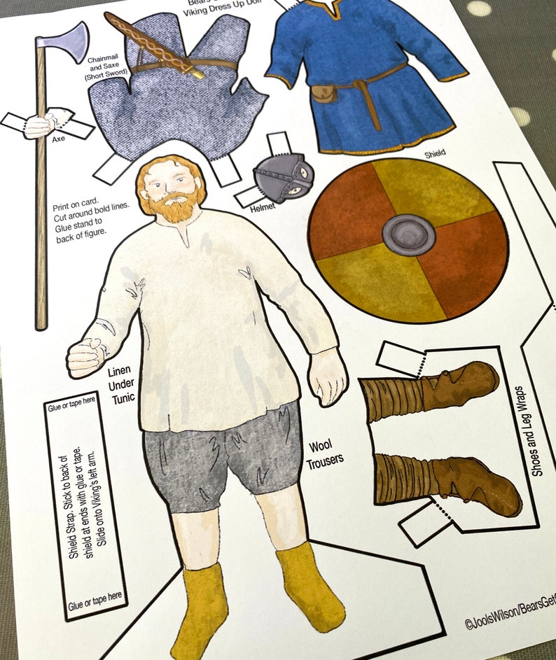 Download Viking Warrior Dress up Paper Doll - Etsy