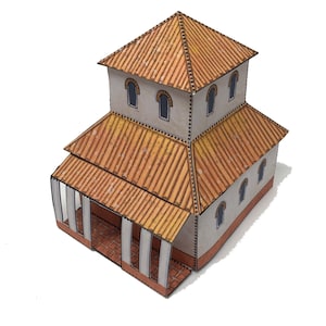 Roman British Temple Paper Model Kit - Etsy