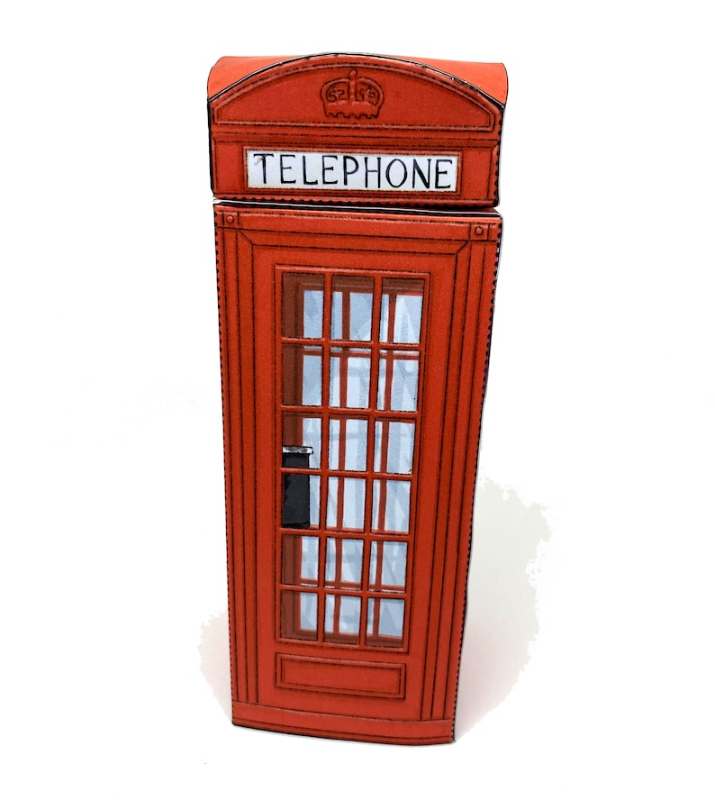 Red British Telephone Box Paper Model Download - Etsy