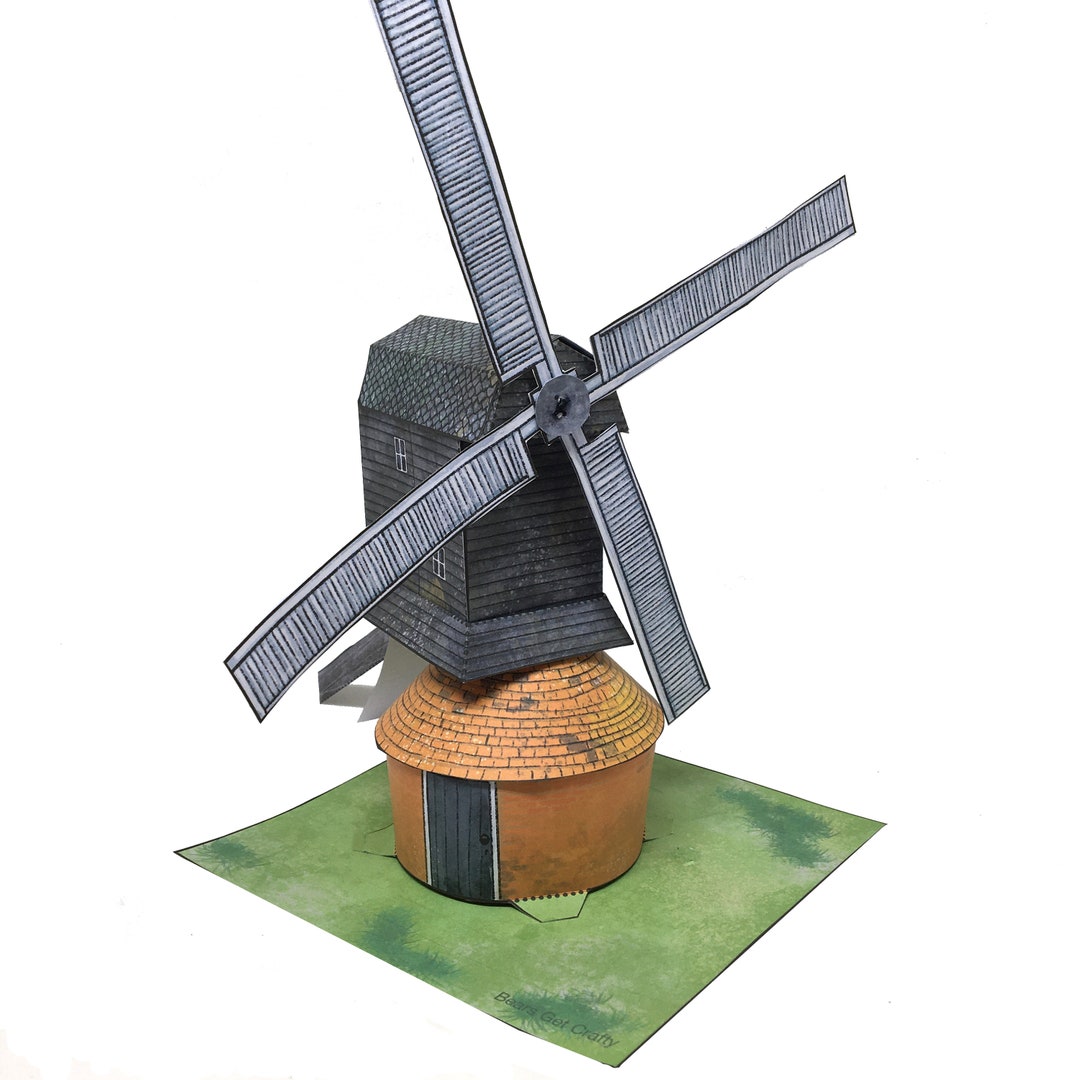 Windmill Paper Model Download With Moving Parts - Etsy