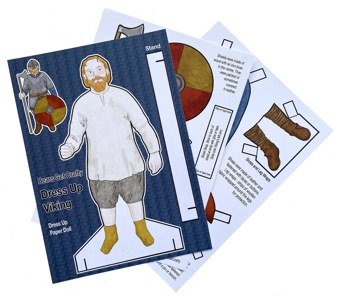 Viking Warrior Paper Dress up Doll - Etsy
