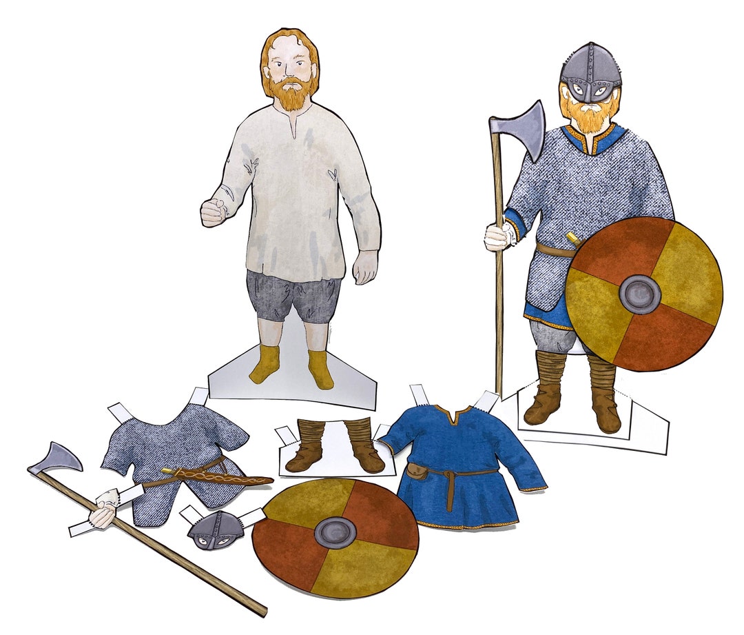 Download Viking Warrior Dress up Paper Doll - Etsy