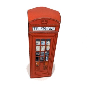Red British Telephone Box Paper Model Download - Etsy