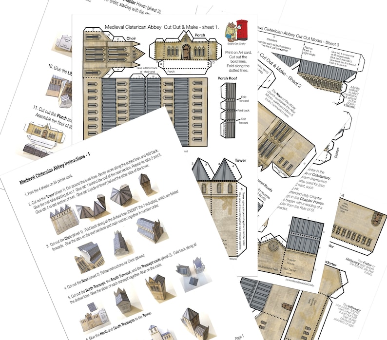 Download Medieval Monastery Cut Out and Make Card Model - Etsy