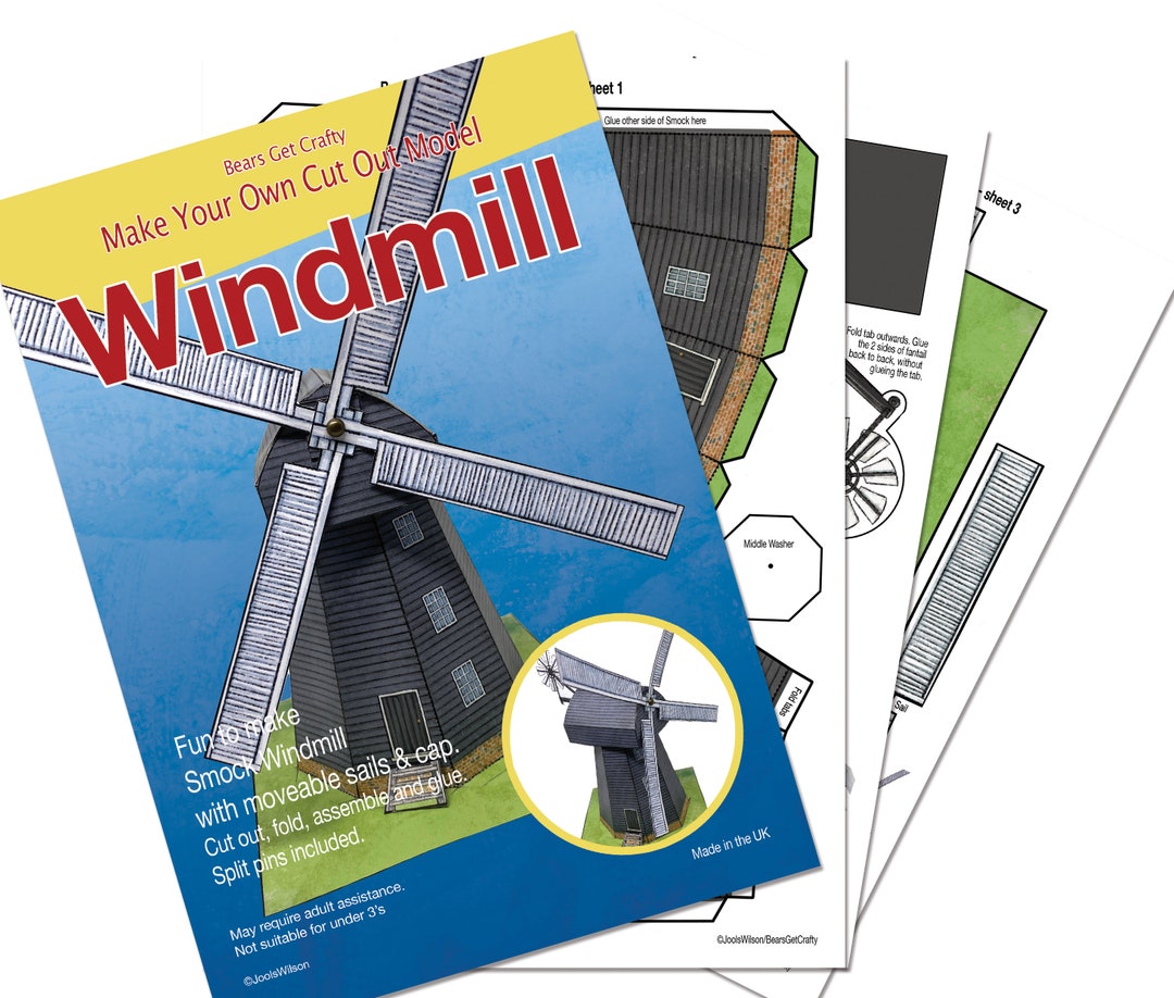 Windmill Paper Model Kit - Etsy