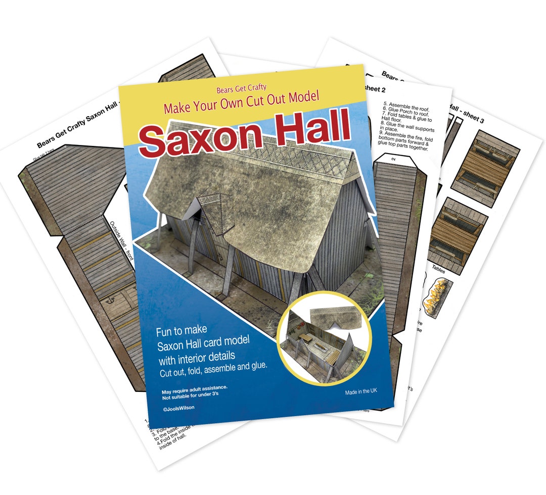 Anglo Saxon Hall Paper Model Kit - Etsy