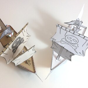 Pirate Ship Paper Model Download and Colour - Etsy UK