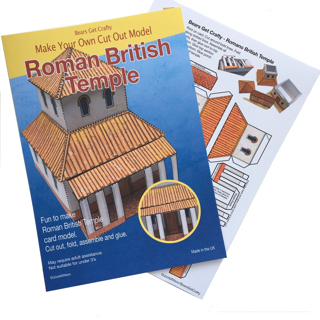 Roman British Temple Paper Model Kit - Etsy
