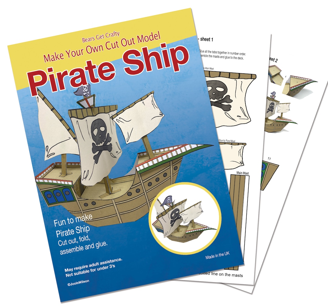 Pirate Ship Paper Model Kit - Etsy