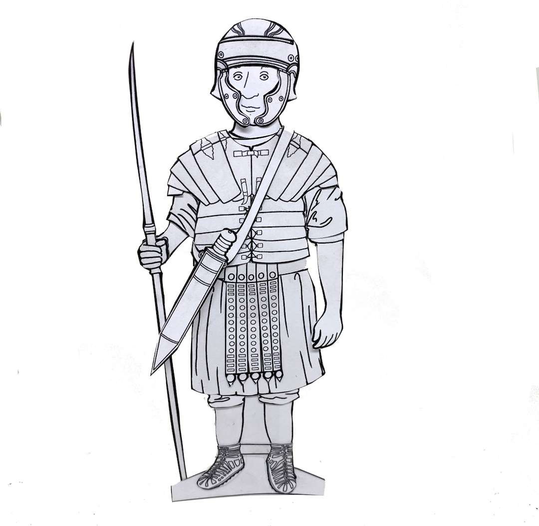 Cut Out and Dress up Roman Legionary Figure to Colour. - Etsy UK
