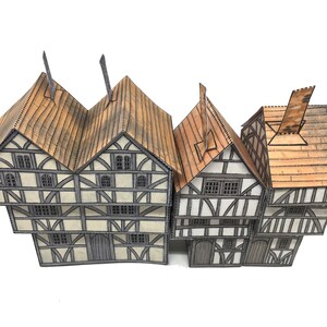 Timbered Medieval Houses Paper Model Kit - Etsy