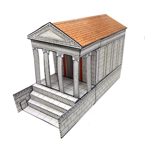 Classical Roman Temple Paper Model Download - Etsy