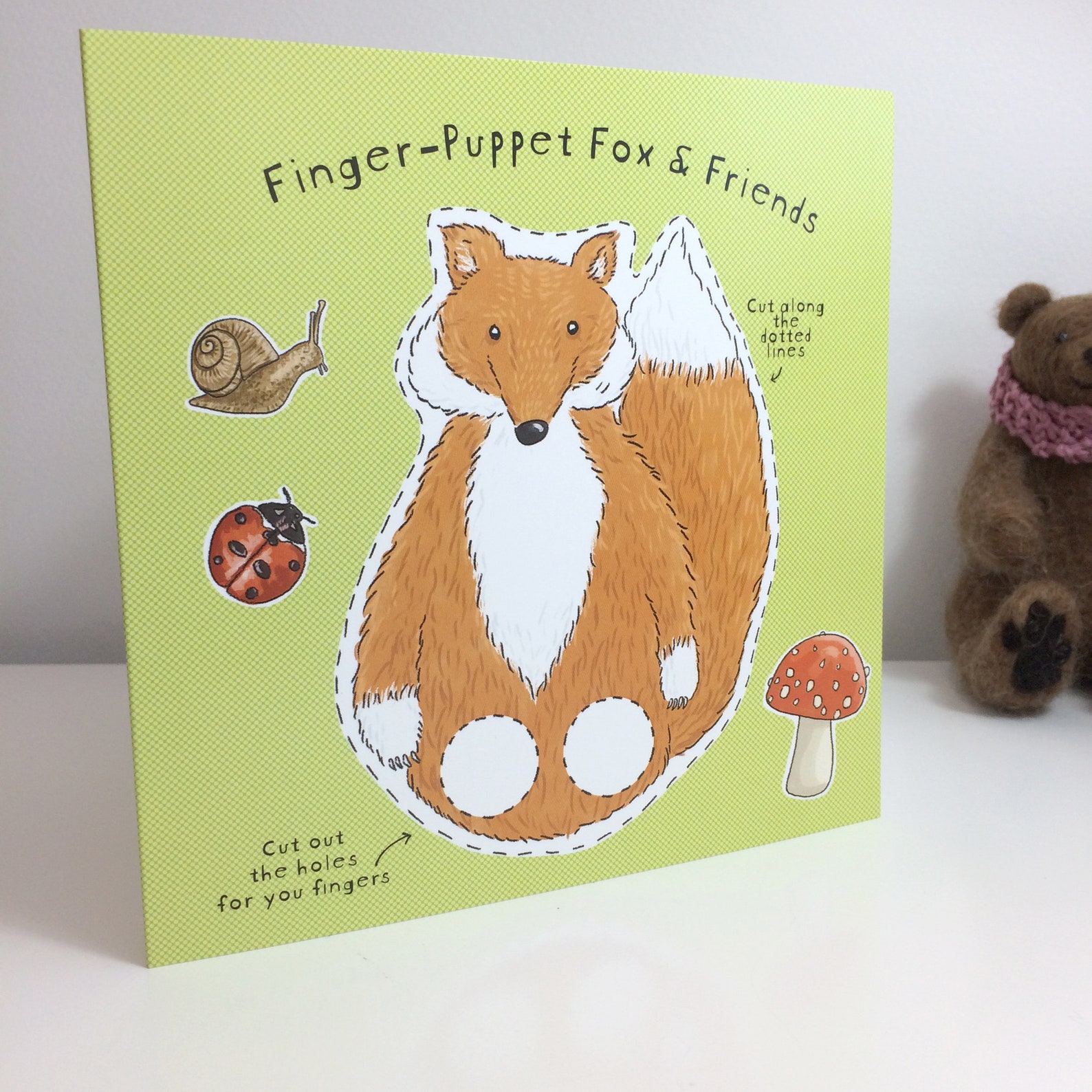 Woodland Animals Finger Puppets Greetings Cards - Etsy UK