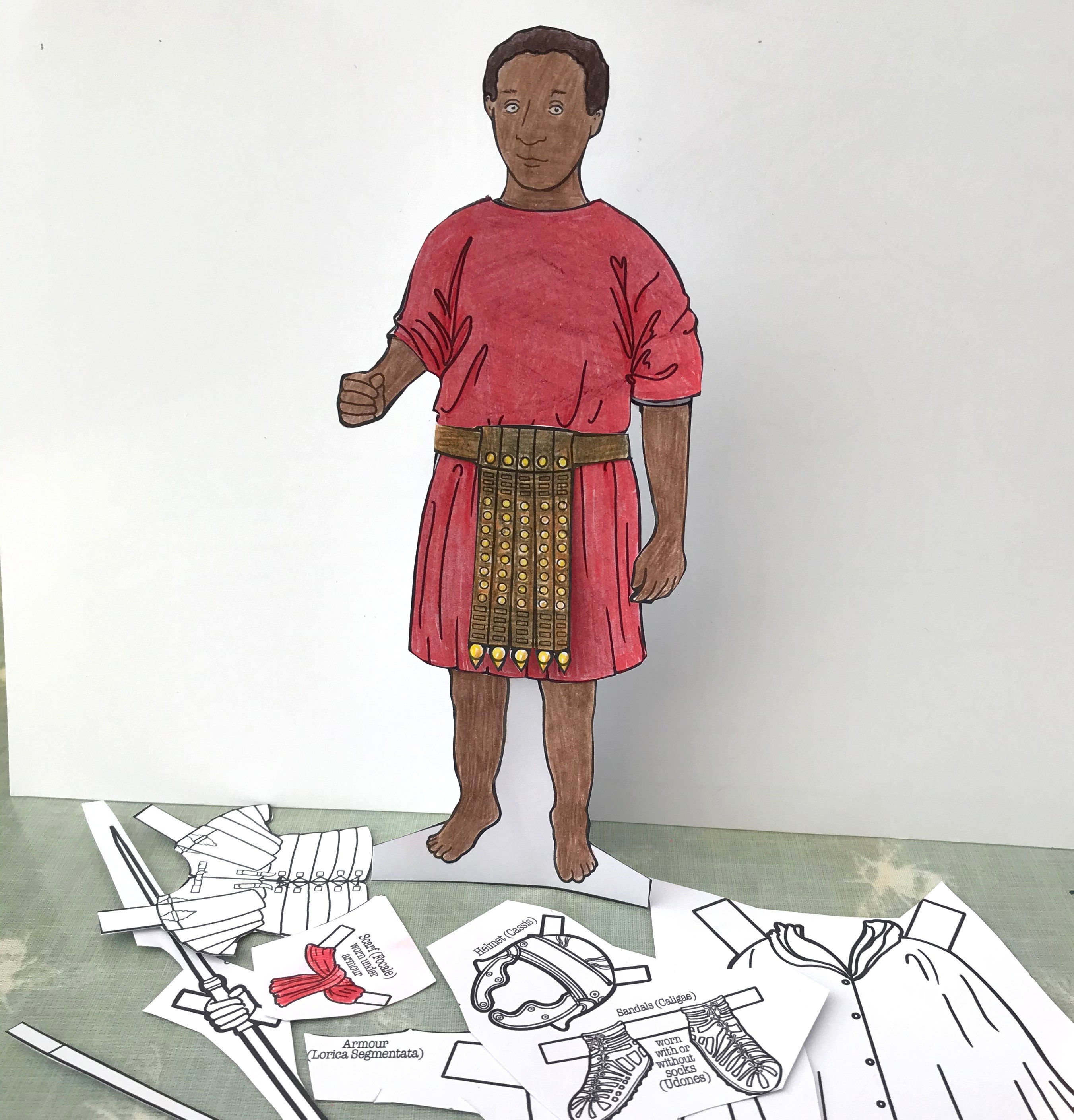 Cut Out and Dress up Roman Legionary Figure to Colour. - Etsy UK