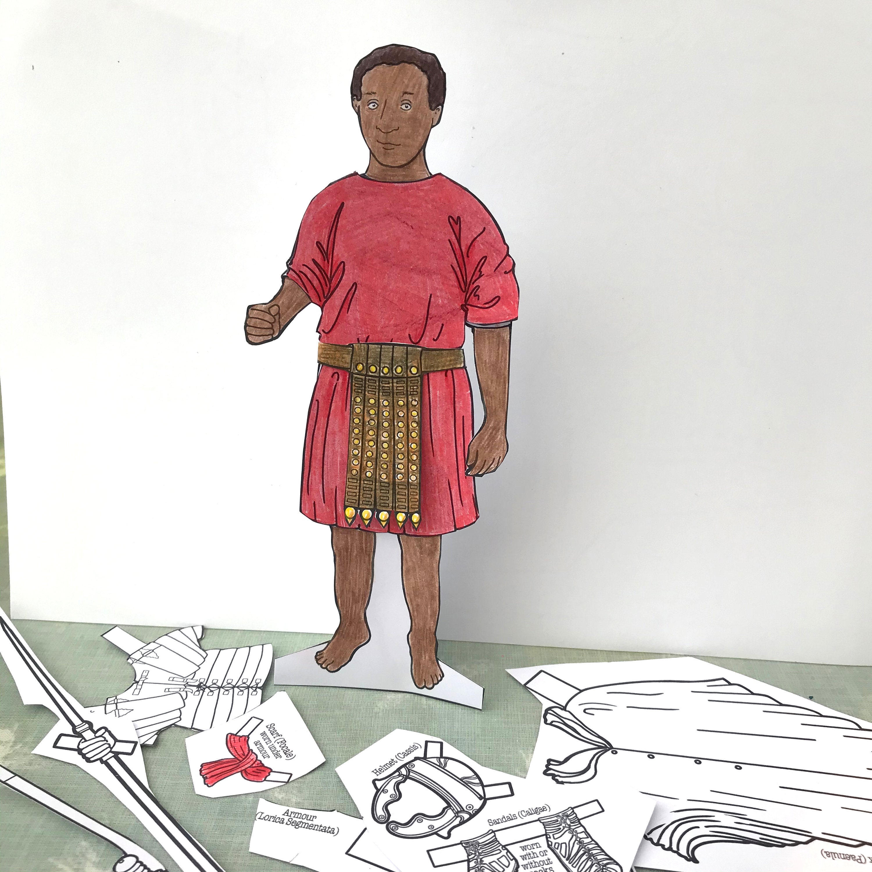 Cut Out and Dress up Roman Legionary Figure to Colour. - Etsy UK