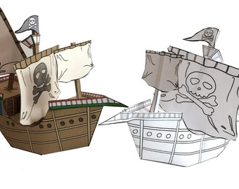 PIRATE Ship and Characters Digital Download, Children's Paper Craft ...