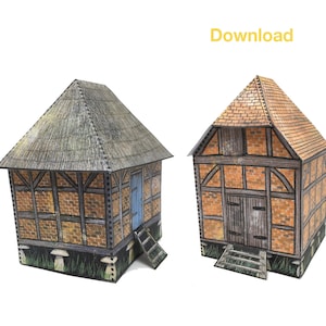 Download Traditional Granary Buildings Paper Model - Etsy