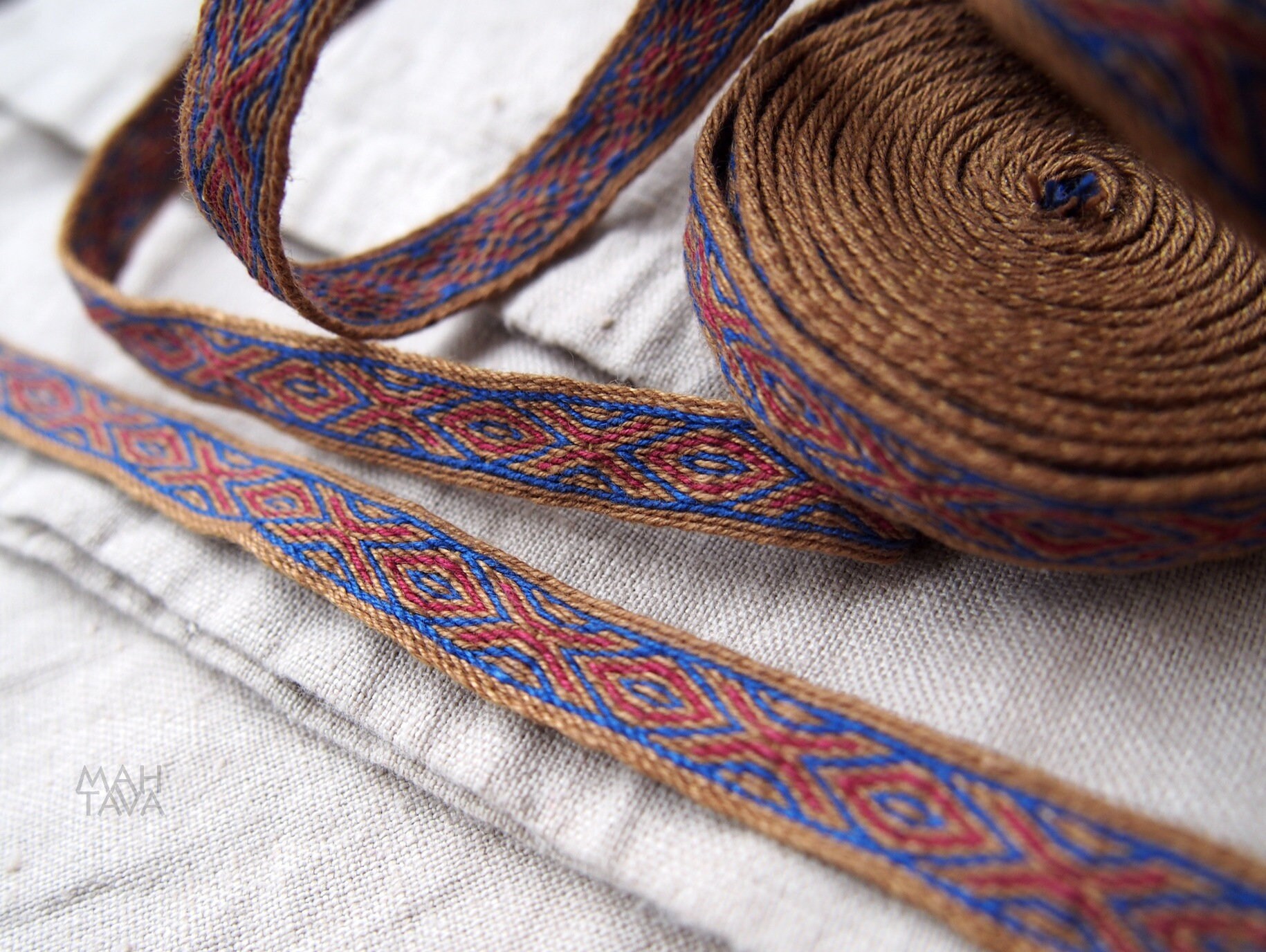 Tablet Woven Linen Trim Viking Trim Anglo-saxon Trim Tablet | Etsy