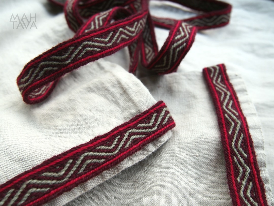 Tablet Woven Trim, Woolen Viking Trim, 3/4 Inch Wide, Tablet Weaving ...