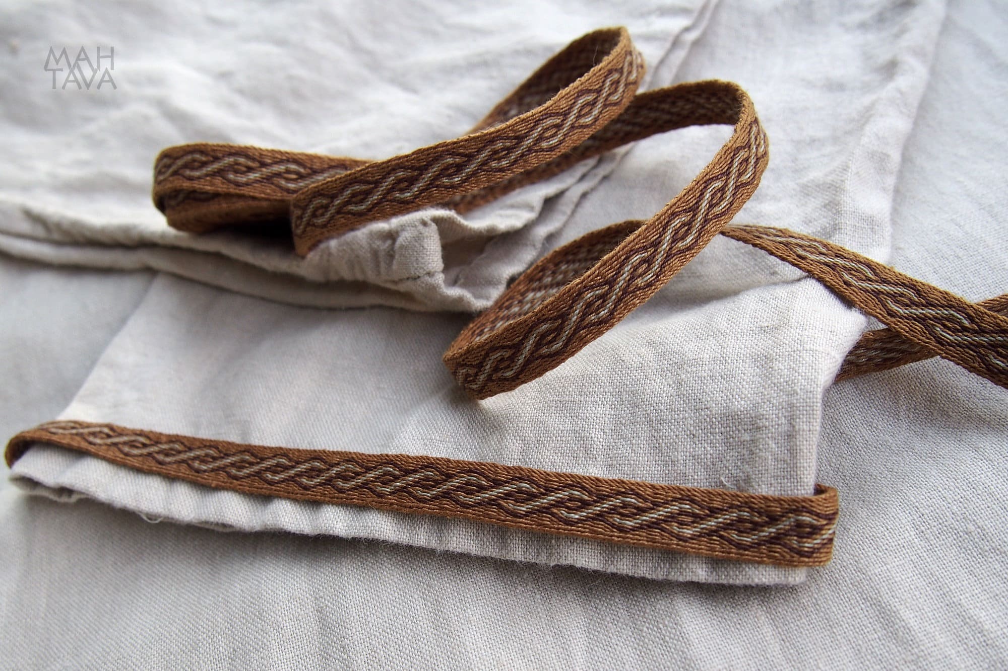 Tablet Woven Linen Trim Viking Trim Tablet Weave Tablet - Etsy