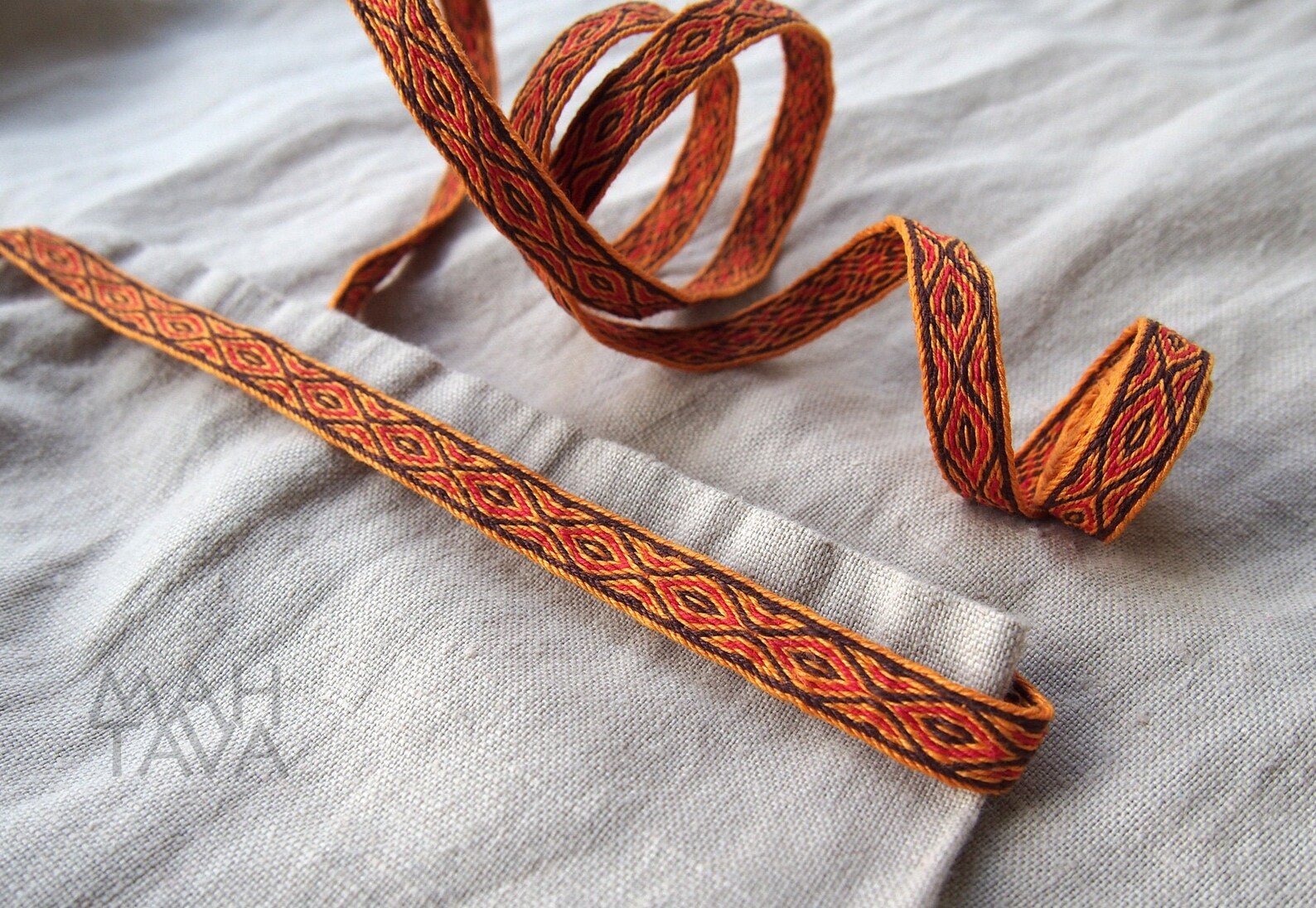 Tablet Woven Linen Trim Viking Trim Anglo-saxon Trim Tablet | Etsy