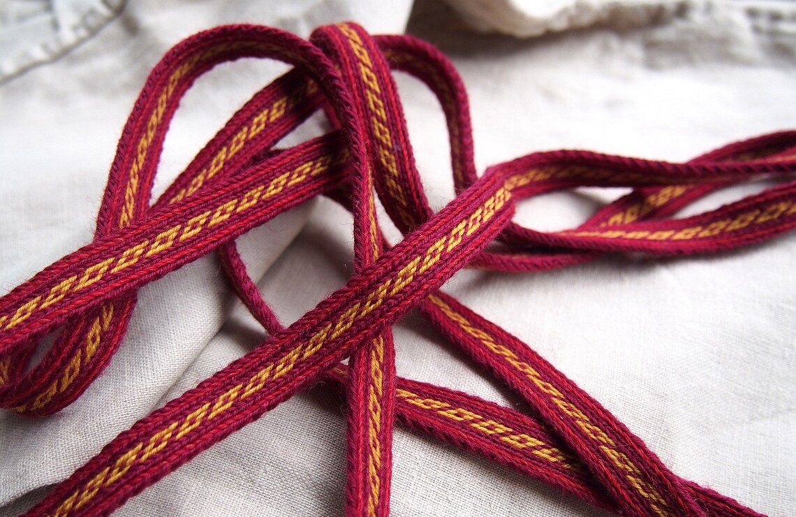 Oseberg Tablet Woven Trim, Card Woven, Width: 1/2", Viking Trim, Tablet ...