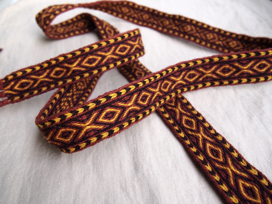 Tablet Woven Belt Card Woven Band Woven Braid Viking Belt - Etsy Norway