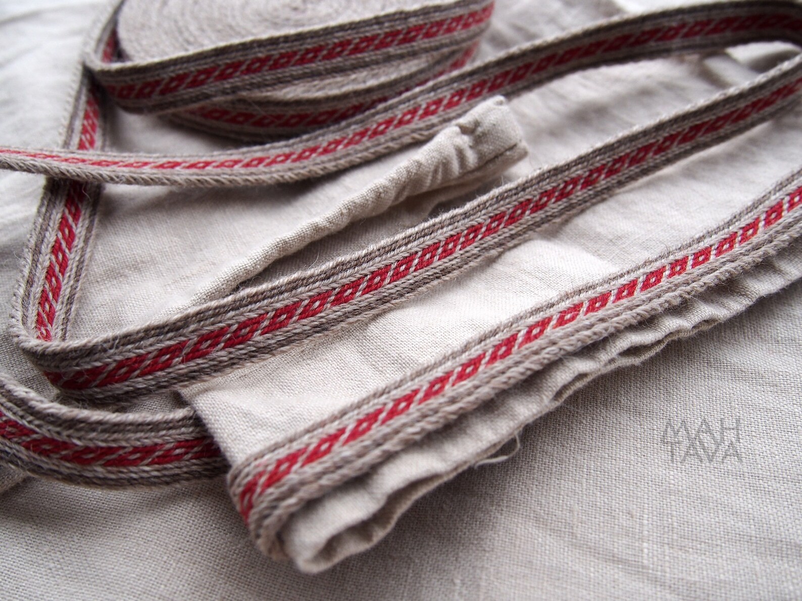Tablet Woven Trim, Wool, Viking Trim, Oseberg, Tablet Weaving, Width: 1 ...