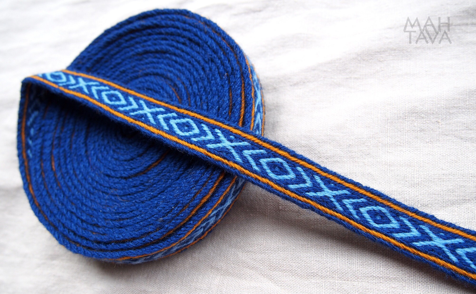 Tablet Woven Trim Wool Viking Trim Tablet Weaving Tablet | Etsy