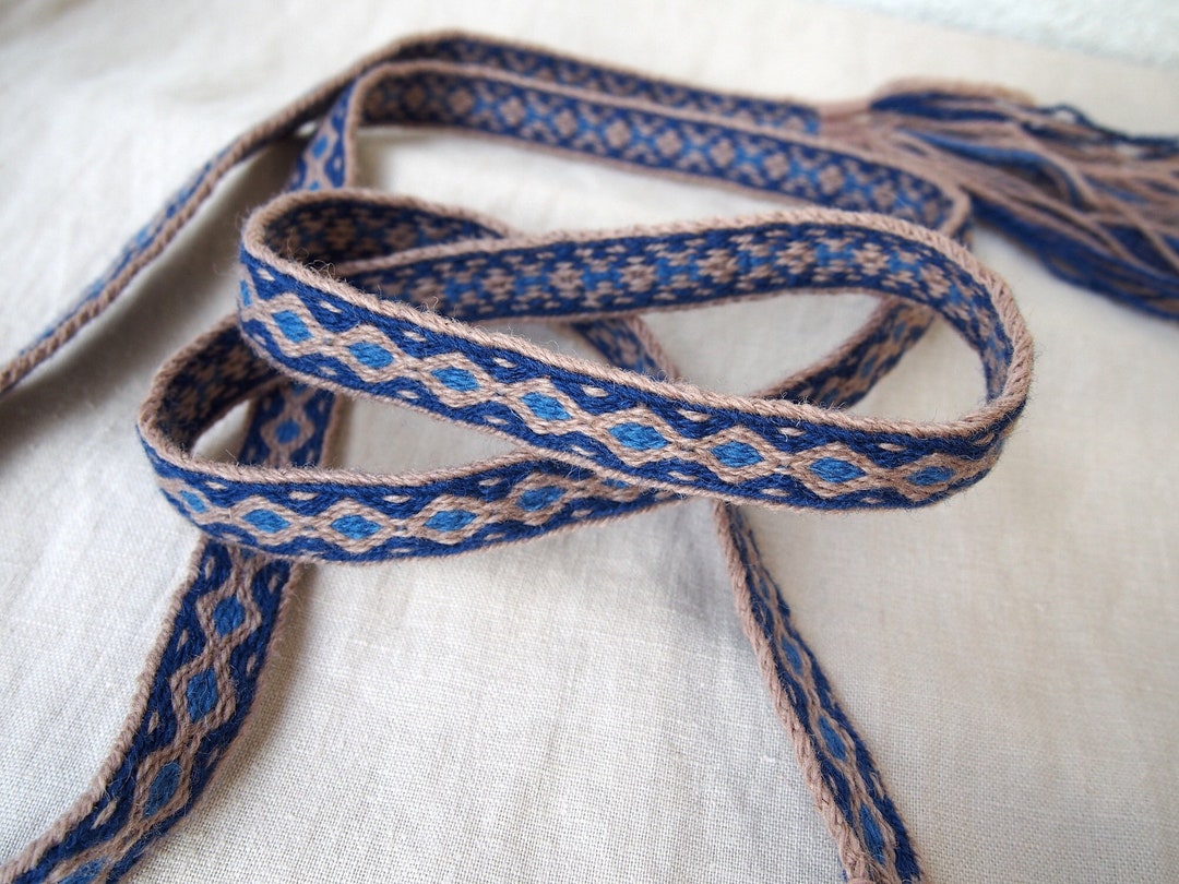 Tablet Woven Woolen Trim for Viking Reenactment, Tablet Weaving, Card ...