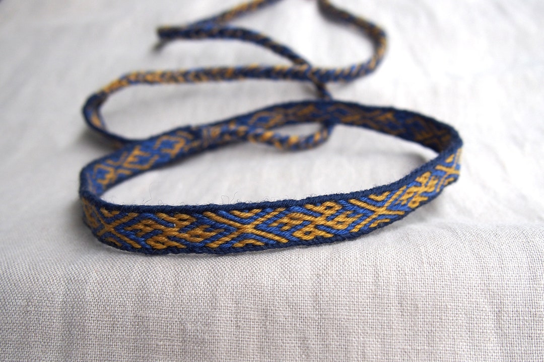 Woolen Headband - Tablet Woven Viking Dragonhead Motif, Card Woven ...