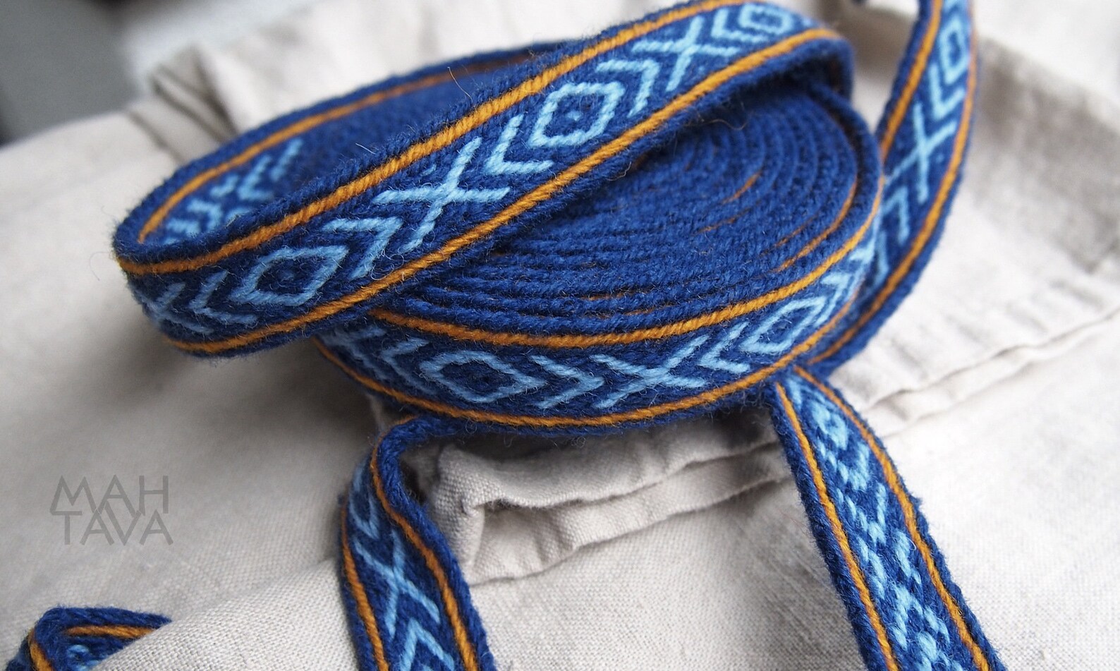 Tablet Woven Trim Wool Viking Trim Tablet Weaving Tablet | Etsy