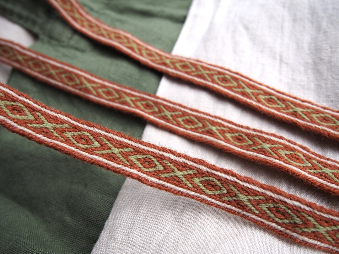 Tablet Woven Trim, Woolen Viking Trim, Tablet Weaving, Tablet Weave ...