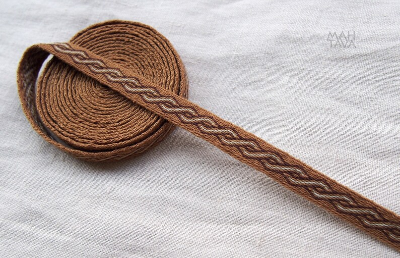 Tablet Woven Linen Trim Viking Trim Tablet Weave Tablet - Etsy