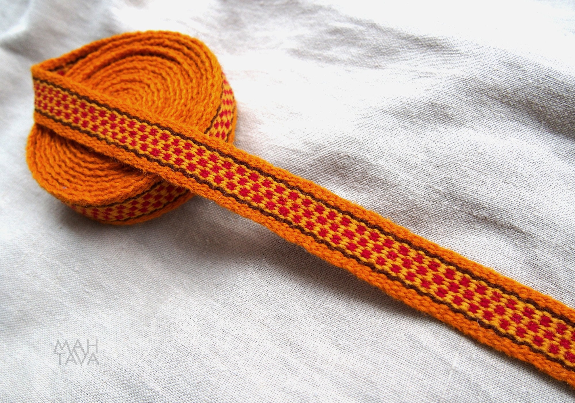 Handwoven Woolen Trim, Length to Choose, Viking Trim, Tablet Weaving ...