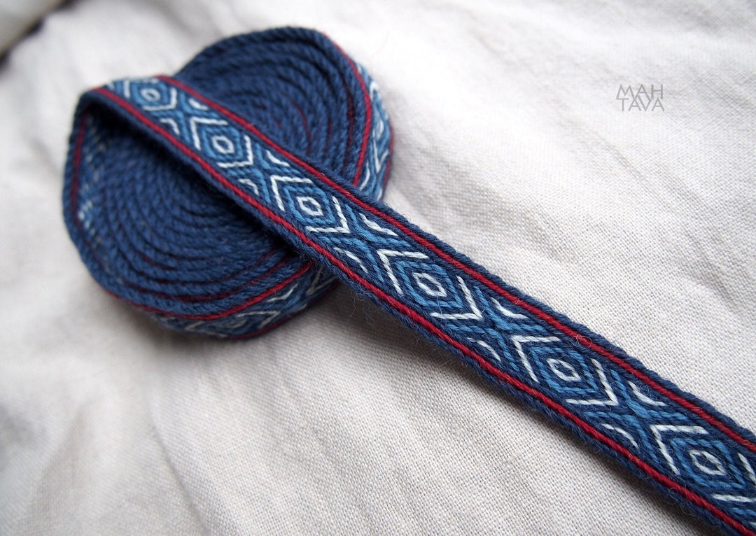 Tablet Woven Woolen Trim, Length to Choose, Viking Trim, Tablet Weaving ...