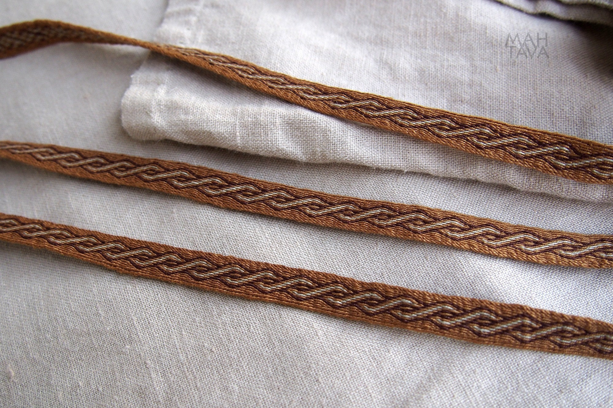Tablet Woven Linen Trim Viking Trim Tablet Weave Tablet - Etsy