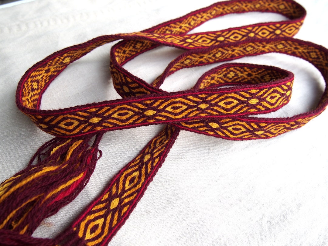 Tablet Woven Belt, Card Woven Band, Woven Braid, Viking Belt, Medieval ...