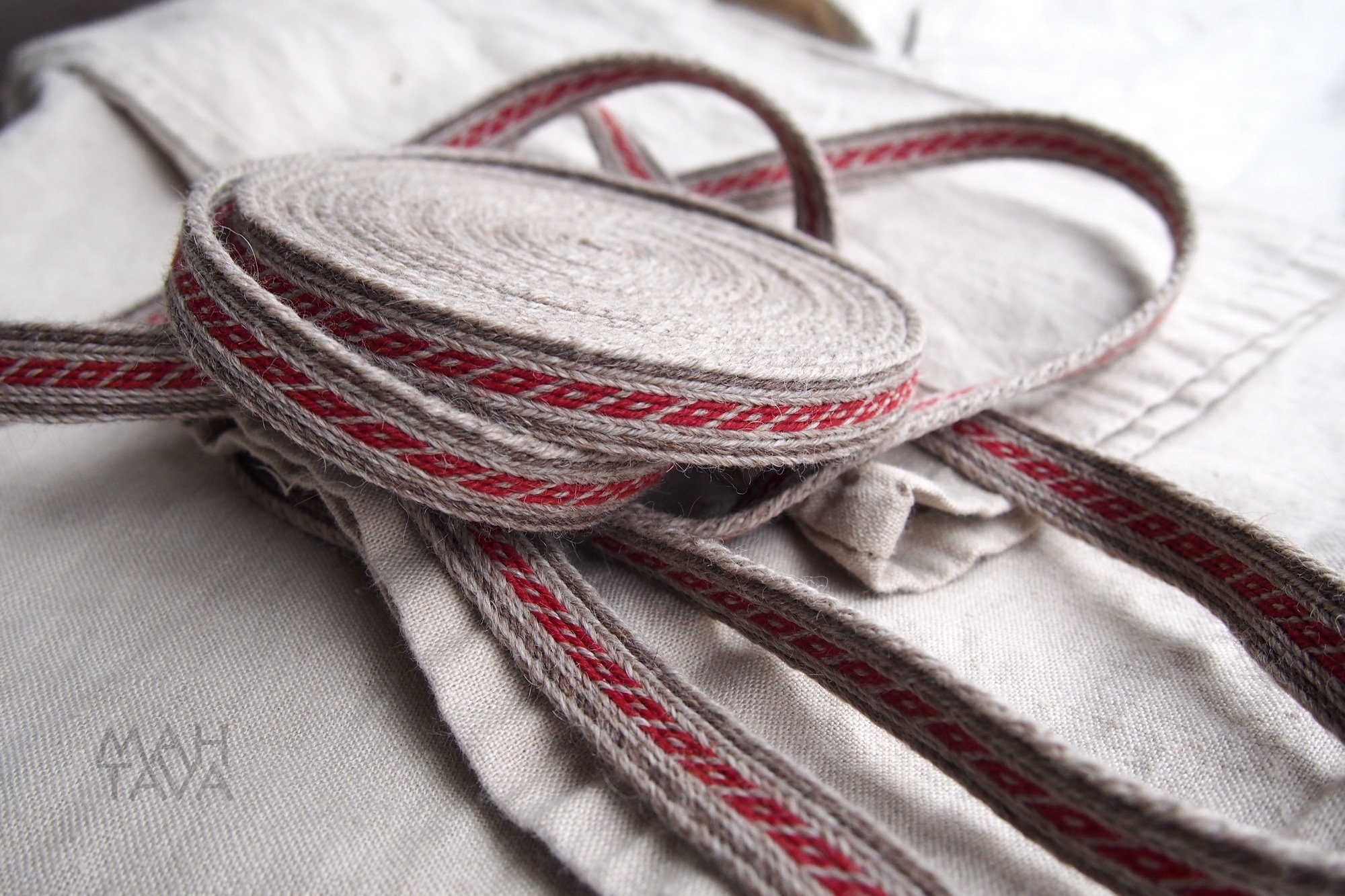 Tablet Woven Trim, Wool, Viking Trim, Oseberg, Tablet Weaving, Width: 1 ...