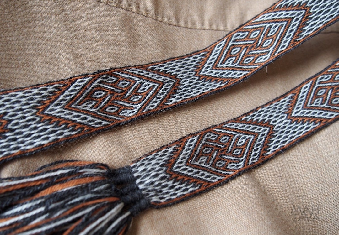 Tablet Woven Belt, Card Woven Belt, Dragonhead Motif, Viking Belt ...