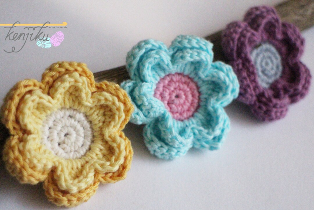6 Petals Flower Crochet Pattern, Crochet Flower Pattern, Crochet Flower ...