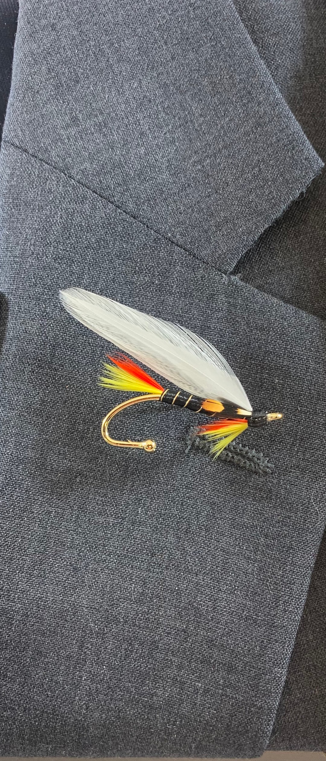Fly Fishing Fly Lapel Pin/ Boutonnière - Black Ghost Streamer - Etsy