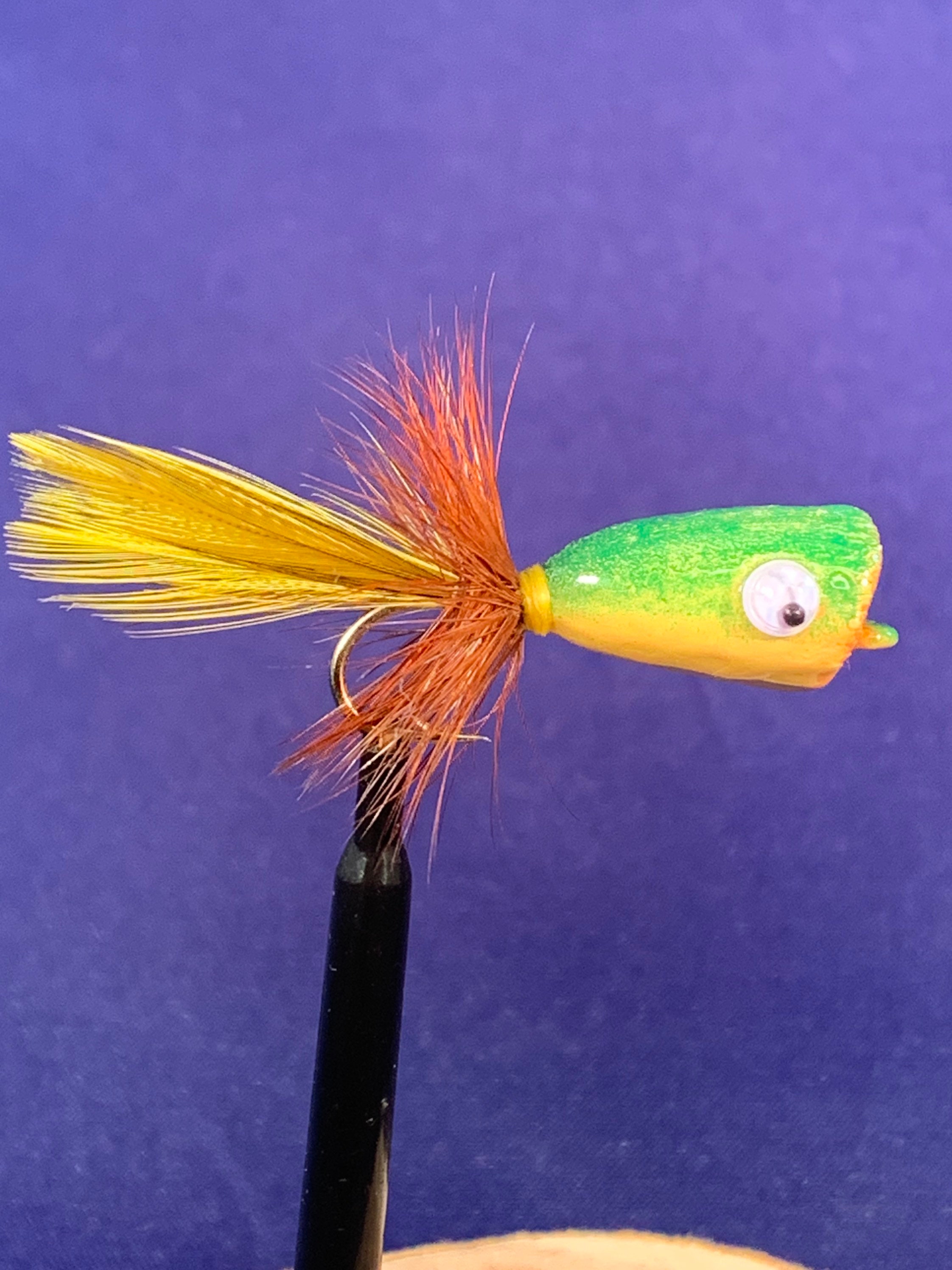 Size 6 Hand Carved Wood Popper frog Colored Flies for Fly - Etsy