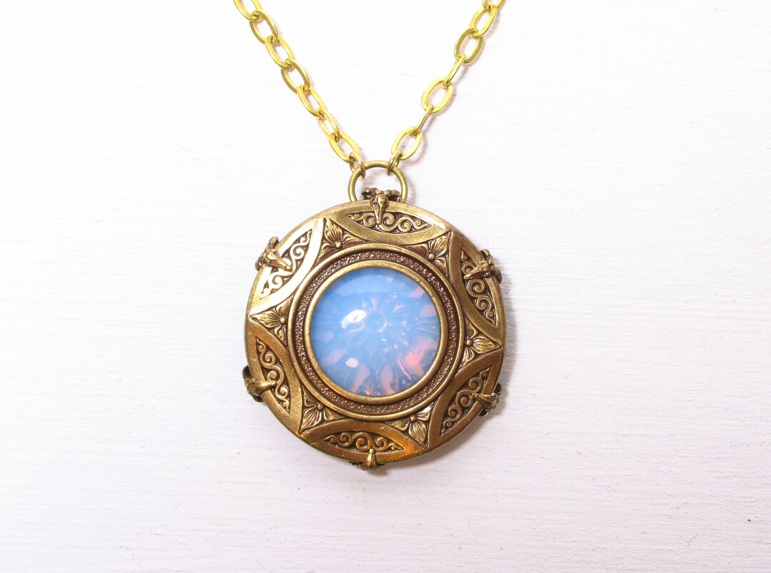 Necklace LUNAS AMULETT Magical Chain With Pendant Wire Wrapping Brass ...