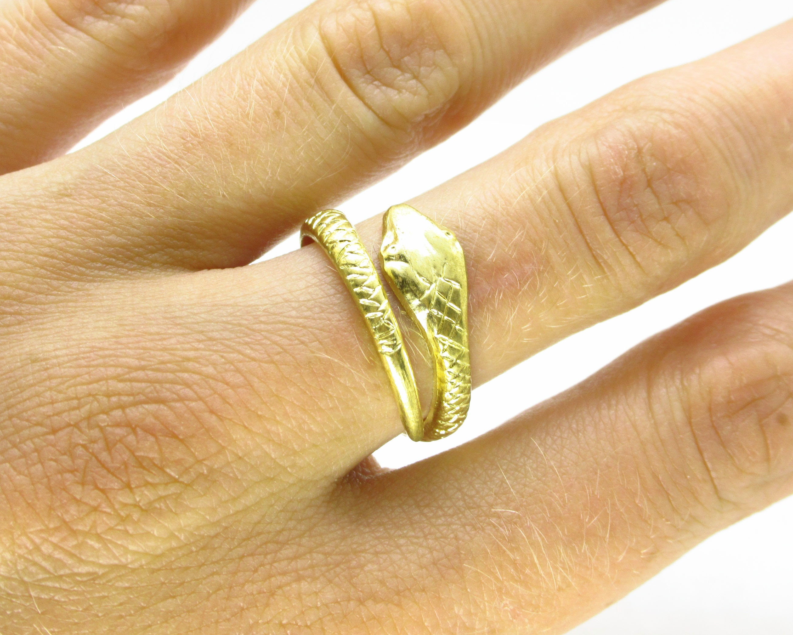 Ring KAA Snake Snake Ring Made of Gold Pure Brass Adjustable - Etsy