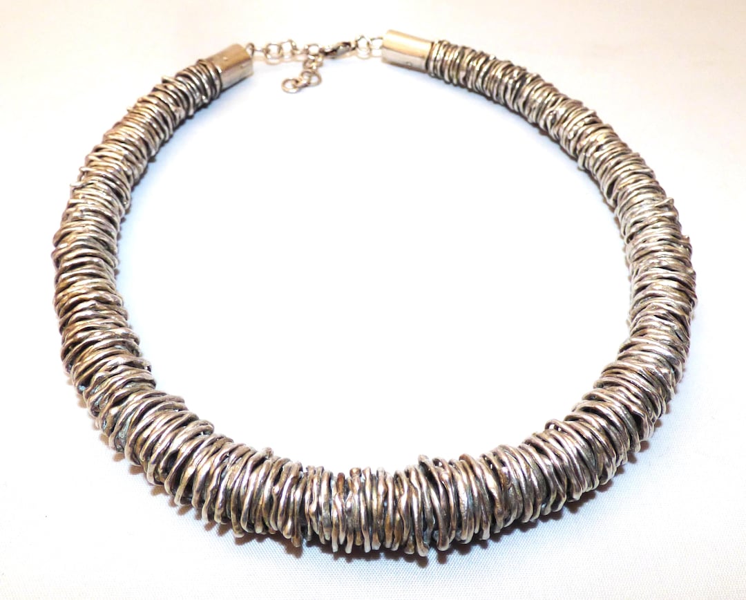 Vintage Iconic Jane Watling of Lacock Solid Silver Scrunchie Collar ...
