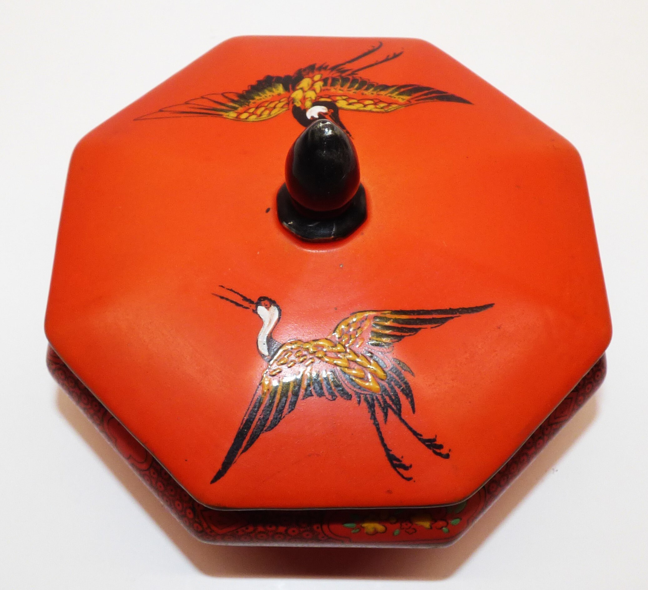 Vintage Art Deco 1930's Shelley Powder Pot Orange Glazed - Etsy UK