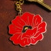 Poppy Enamel Keychain Floral Keychain Flower Hard Enamel Key - Etsy