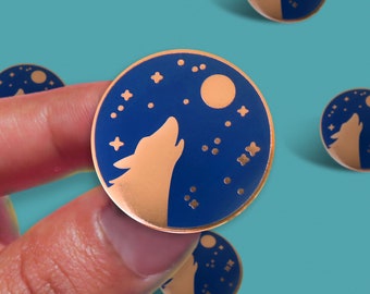 Wolf Head Enamel Pin - Etsy