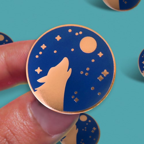 Howling Wolf Pin Badge Woodland Enamel Pins Halloween Enamel - Etsy